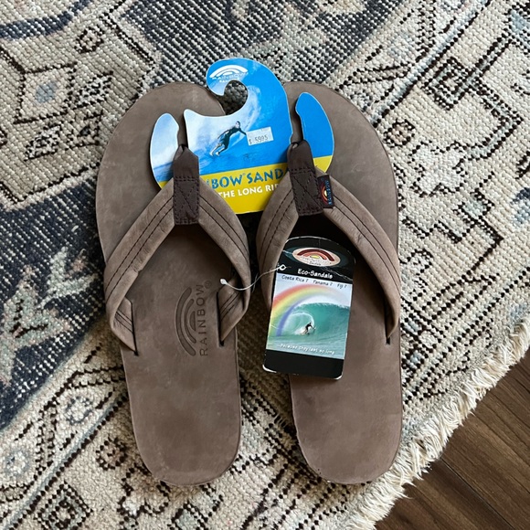 Rainbow | Shoes | Nwt Rainbow Sandals Leather Flip Flips Espresso Women ...